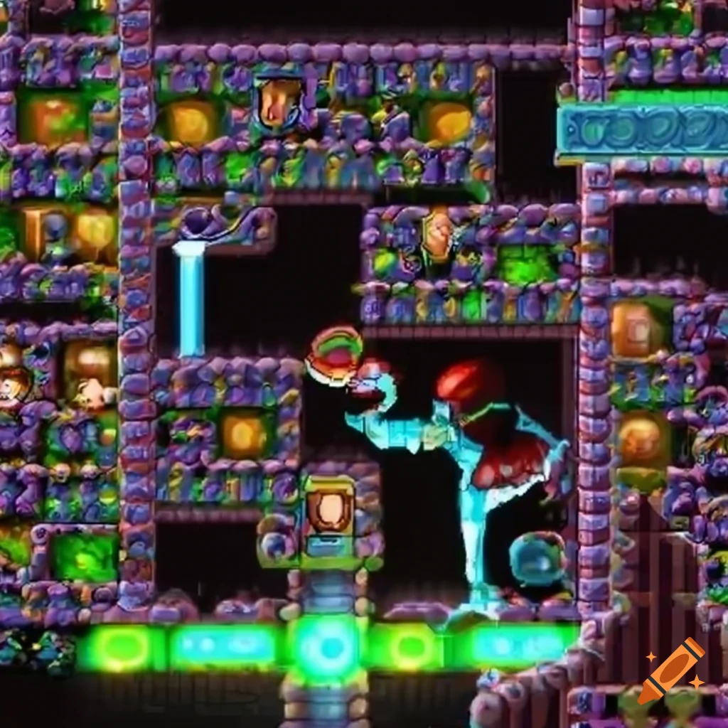 Bubble tileset for a metroid-like game