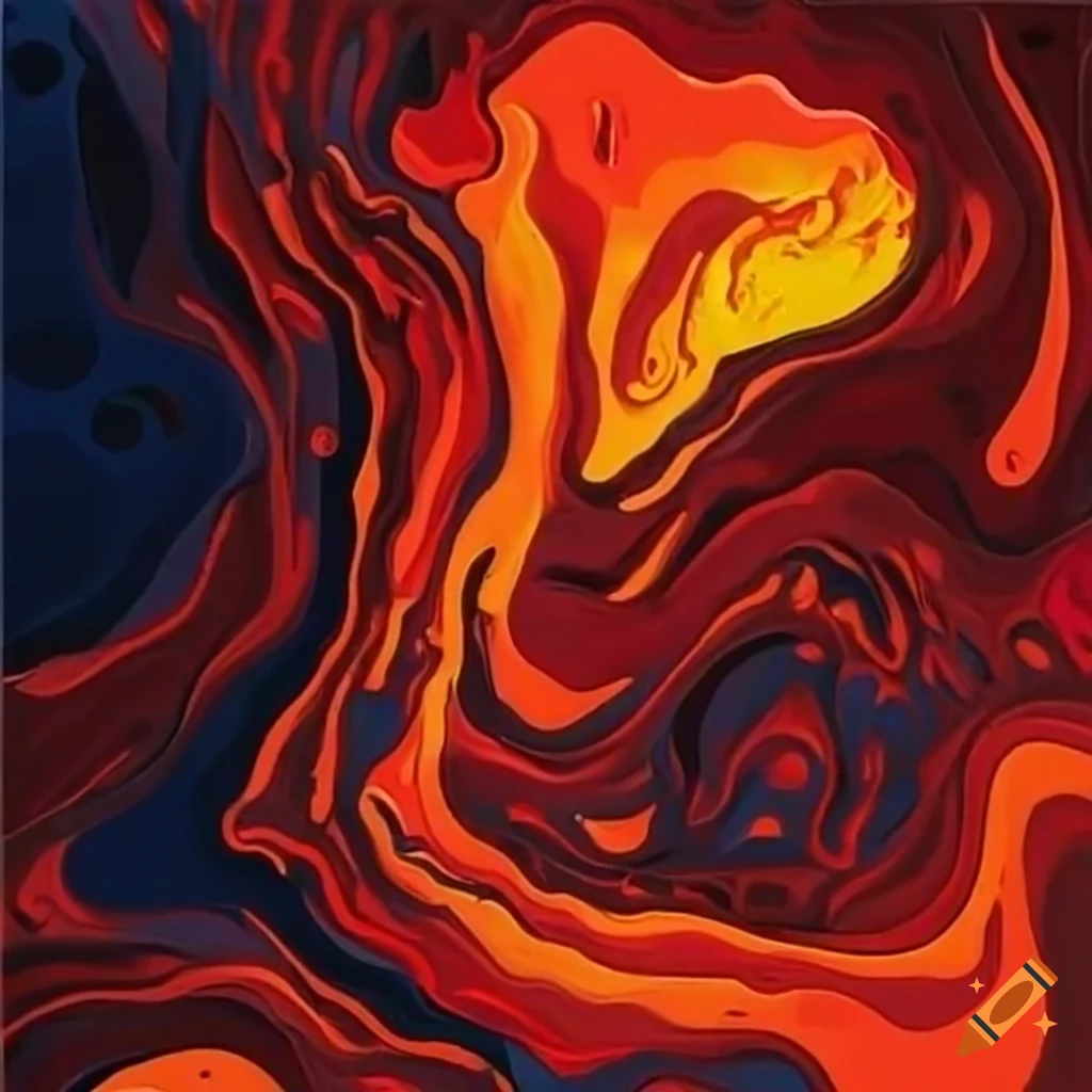 Background with flowing lava on Craiyon