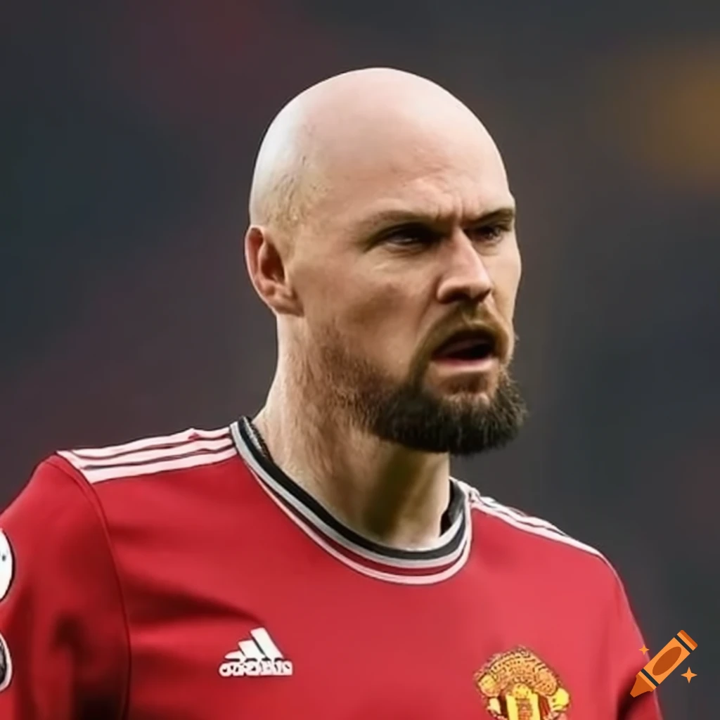 Man in Manchester United suit with a neatly trimmed beard on Craiyon