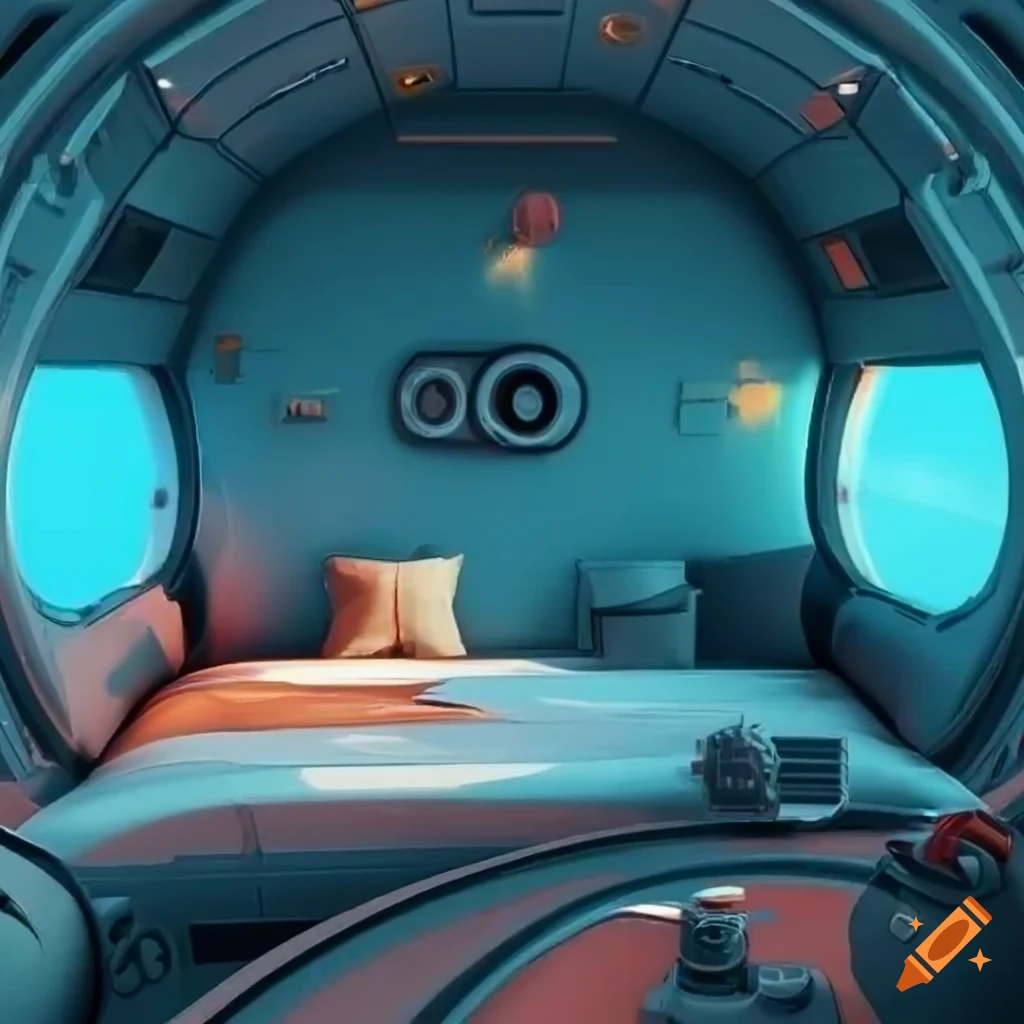 3d render of a cozy and vibrant spaceship interior on Craiyon