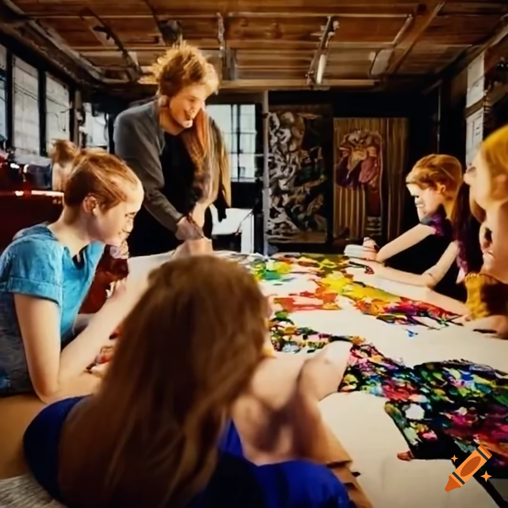 Image of a collaborative creativity hub on Craiyon