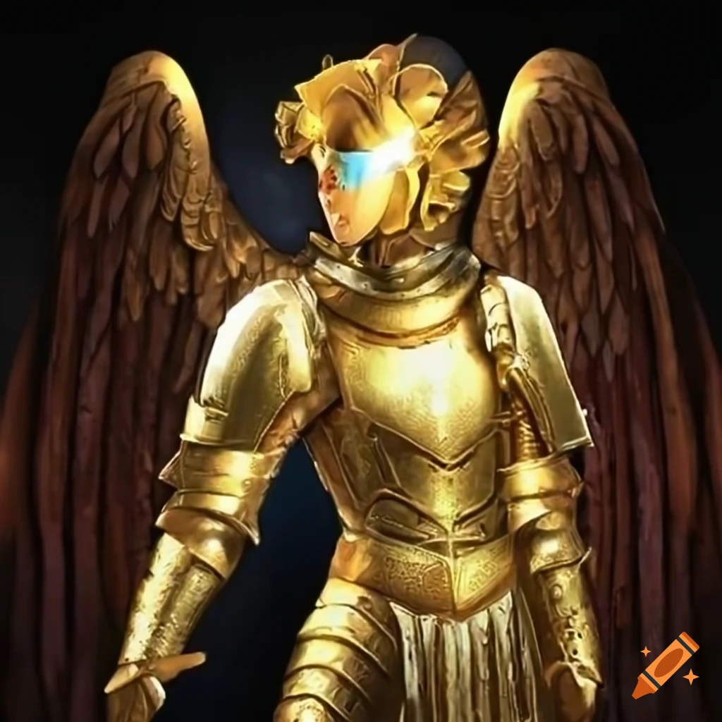 Image of a golden-armored angel