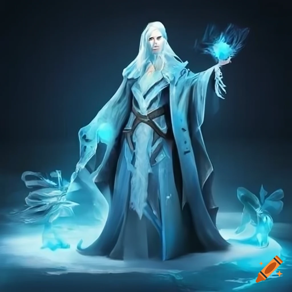 Illustration of an ice wizard