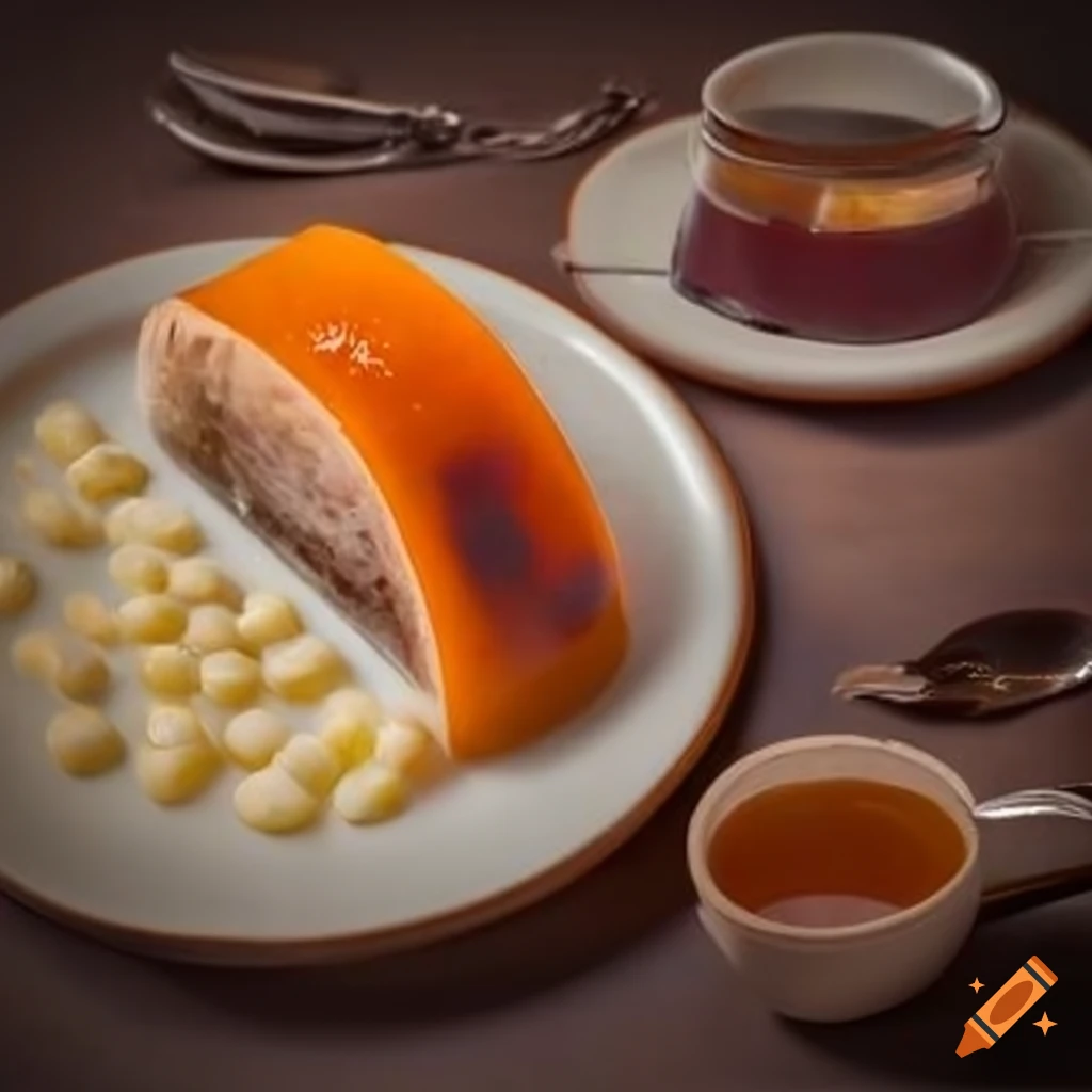 Retro thanksgiving dish with turkey in aspic gelatin on Craiyon