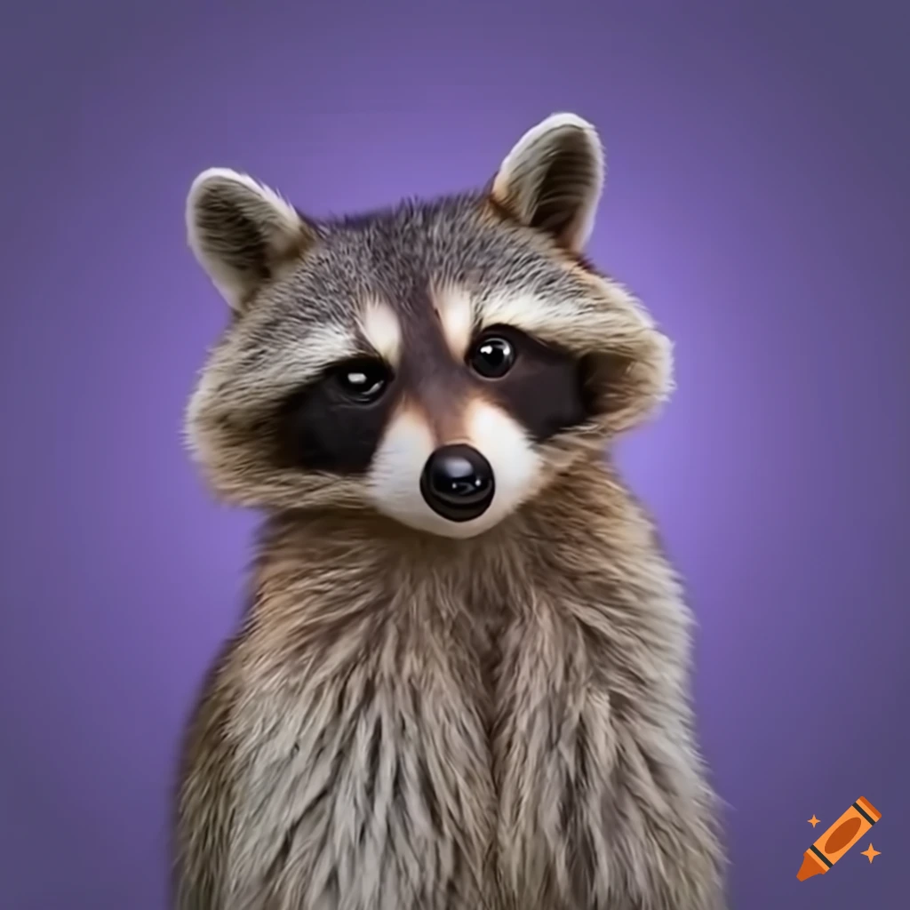 Plush raccoon costume for children with white oval front on Craiyon