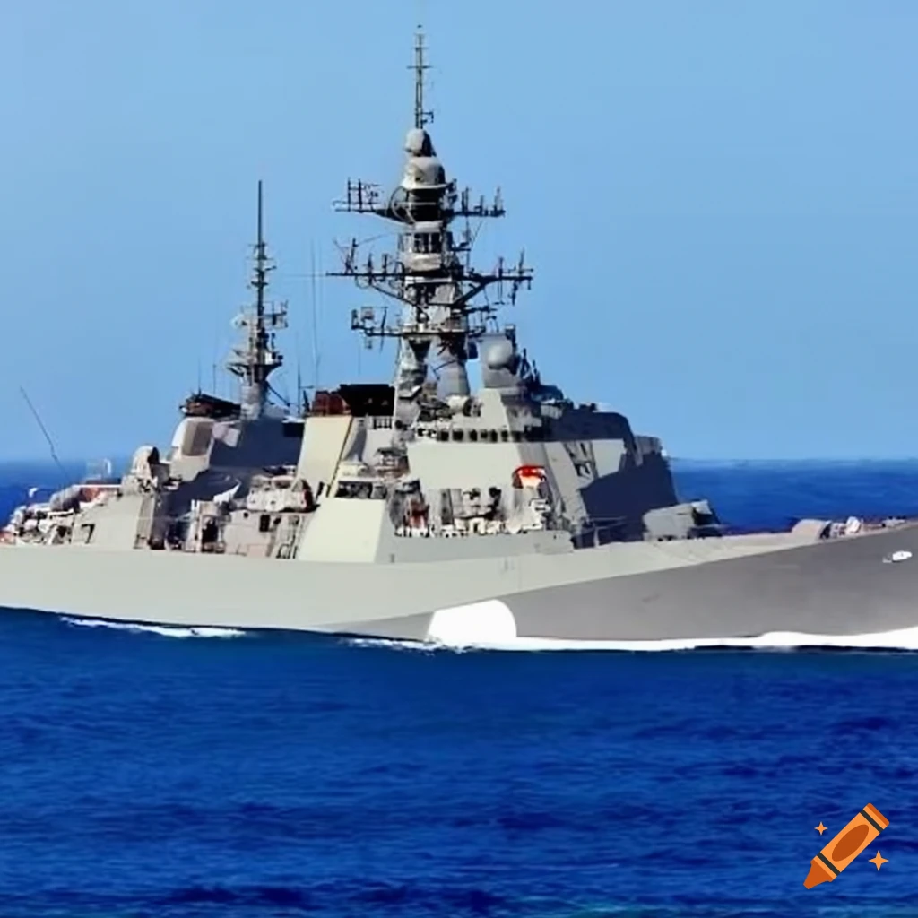Sleek and powerful lavothian guided missile destroyer on Craiyon