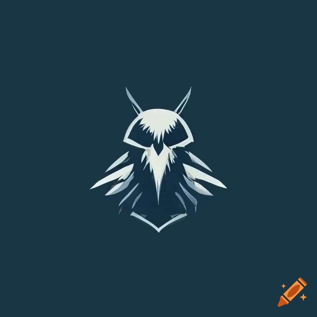 Logo featuring a crow skull on Craiyon