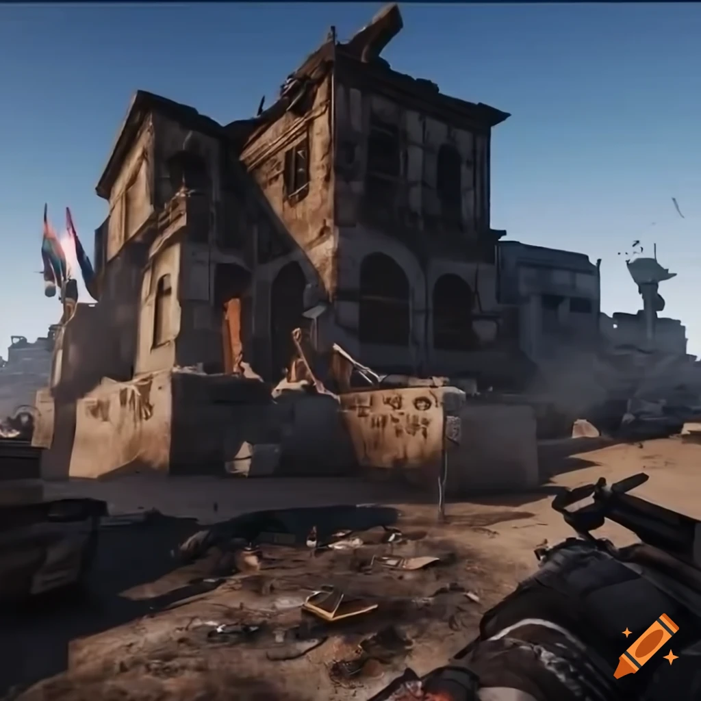 Rust suv in a post-apocalyptic 3d game setting on Craiyon