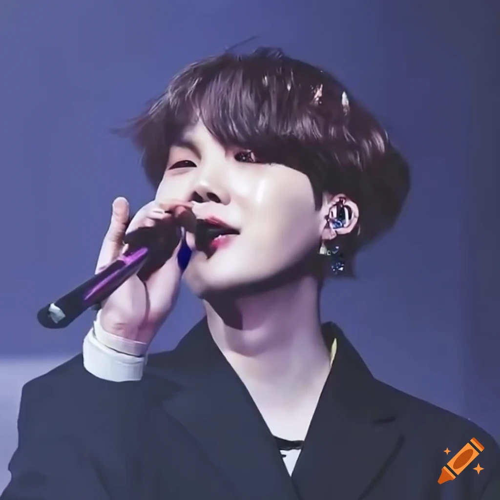 Suga from bts performing on stage on Craiyon