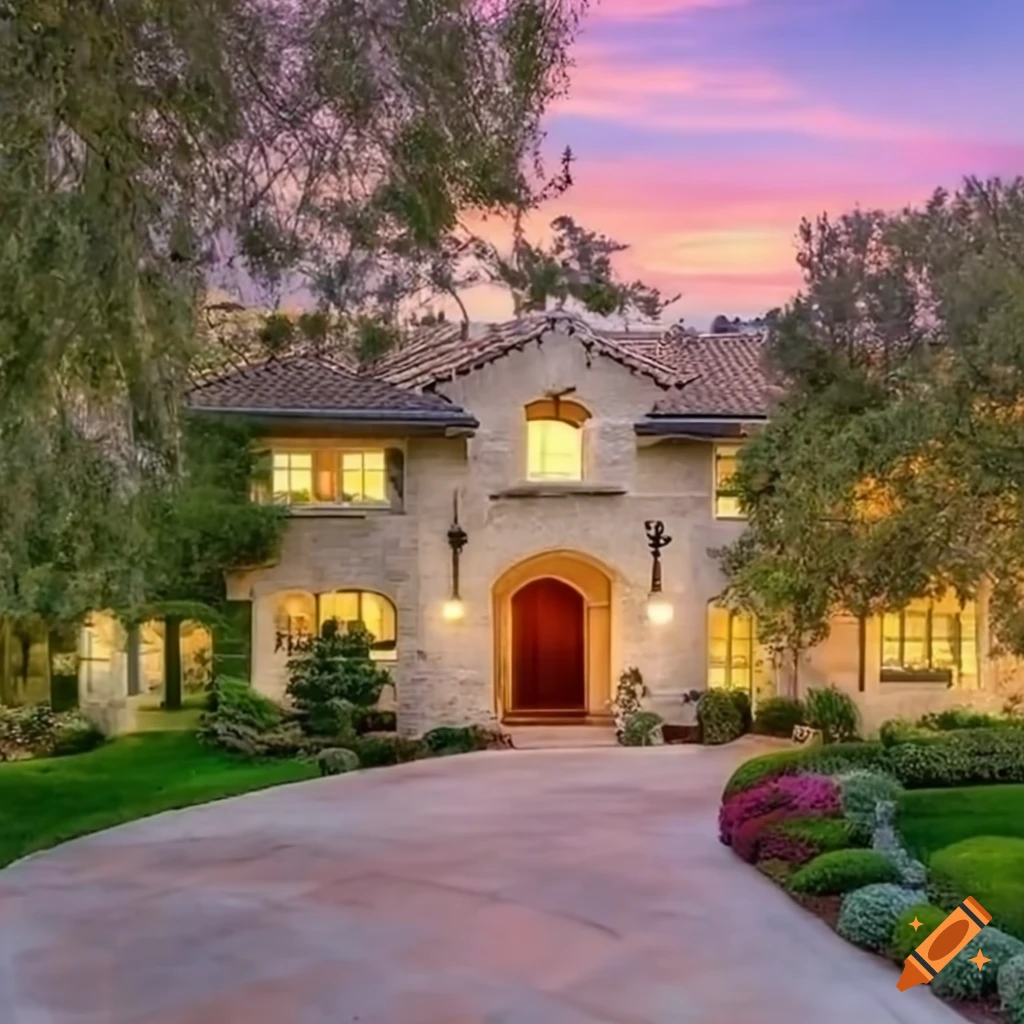 Scenic shot of a beautiful calabasas house on Craiyon