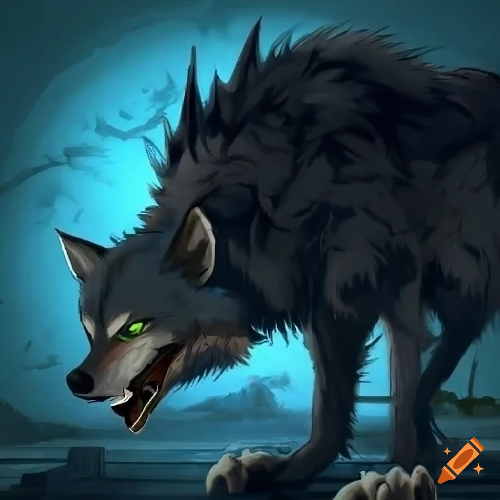 Forest direwolf for top-down fantasy rpg game on Craiyon