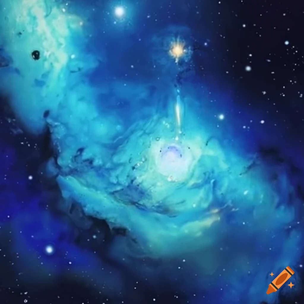 Blue nebula sky on Craiyon