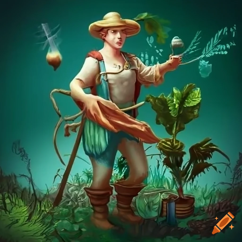 Image of a fantasy gardener botanist scientist on Craiyon