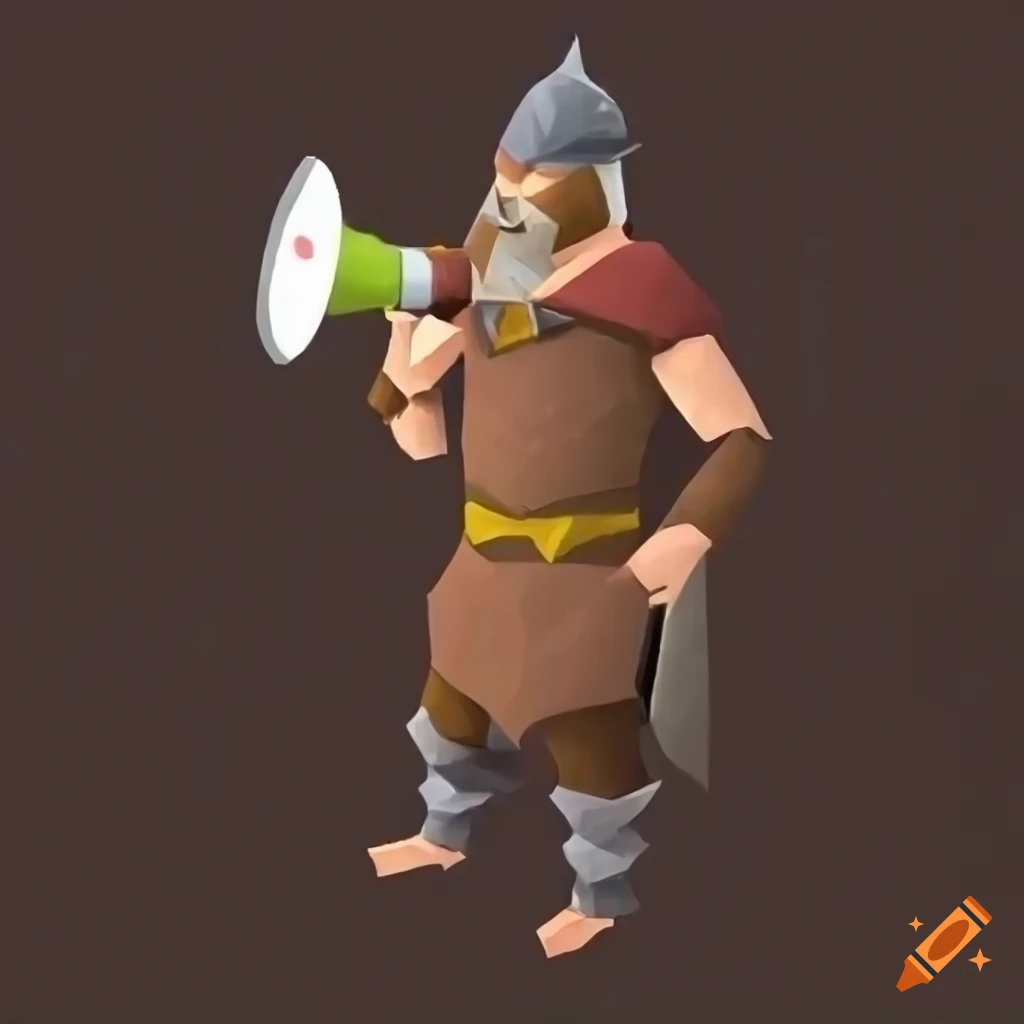 Viking in oldschool runescape style with a megaphone