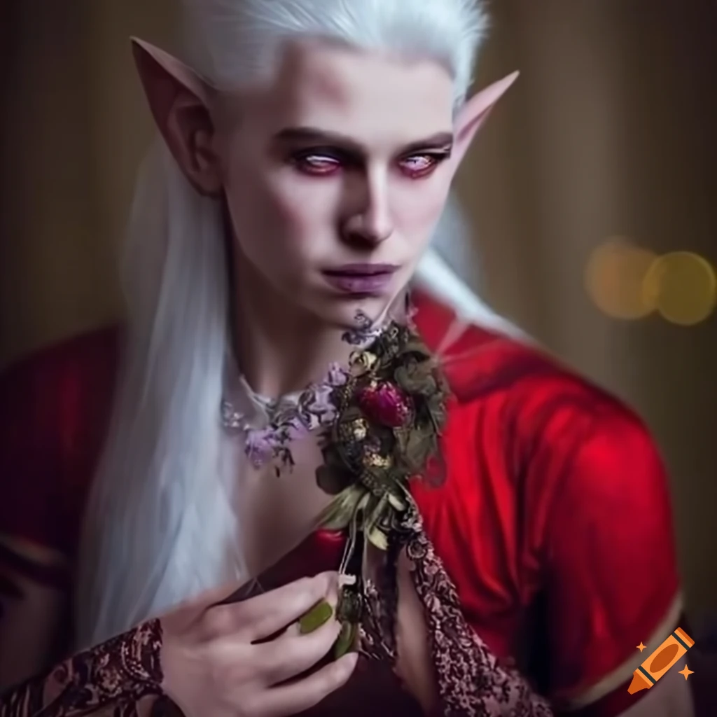 Artistic portrayal of a unique purple-skinned elf on Craiyon