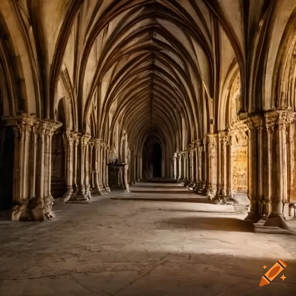 Interior of a cluniac monastery in 13th century france