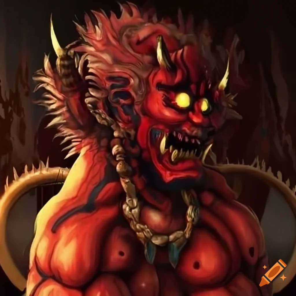 A humanized demon tiger on Craiyon