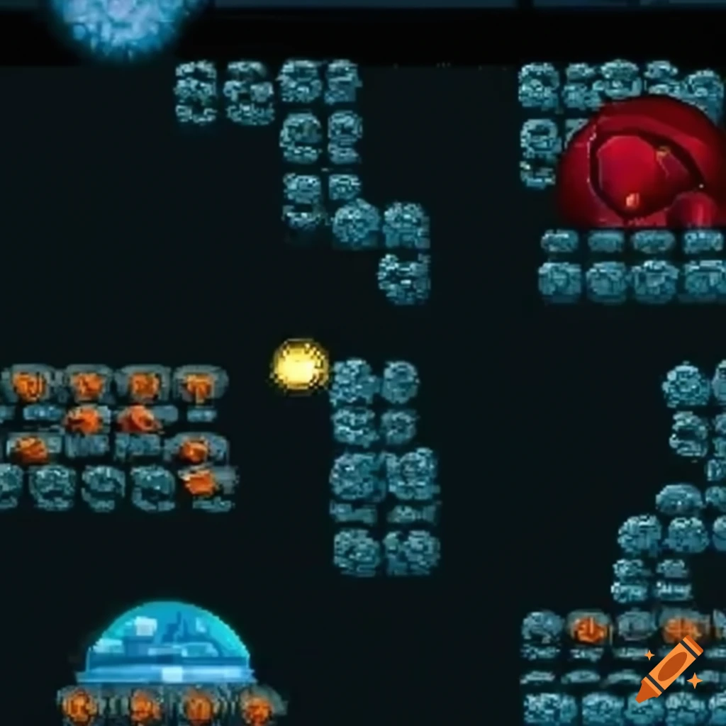 2d platformer game map with bubble elements on Craiyon
