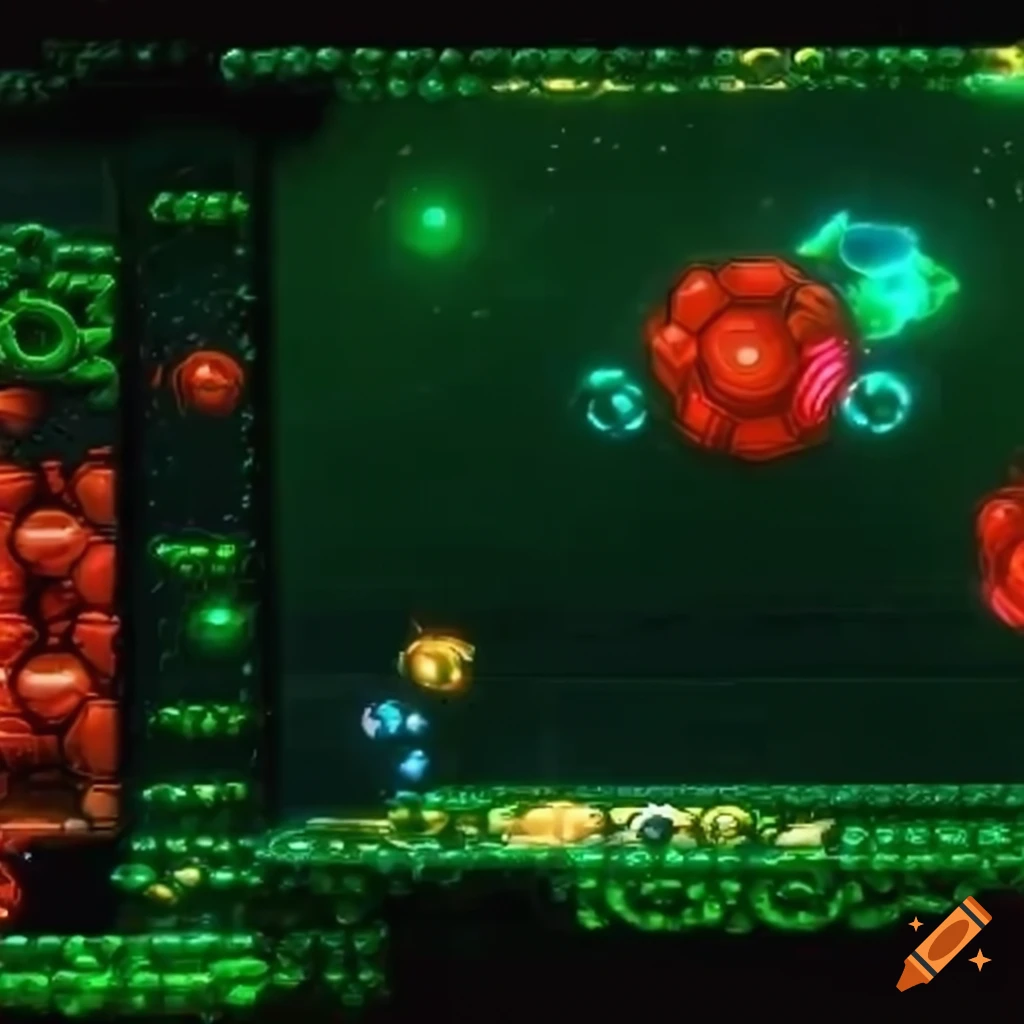 2d platform game with bubble-themed tiles on Craiyon