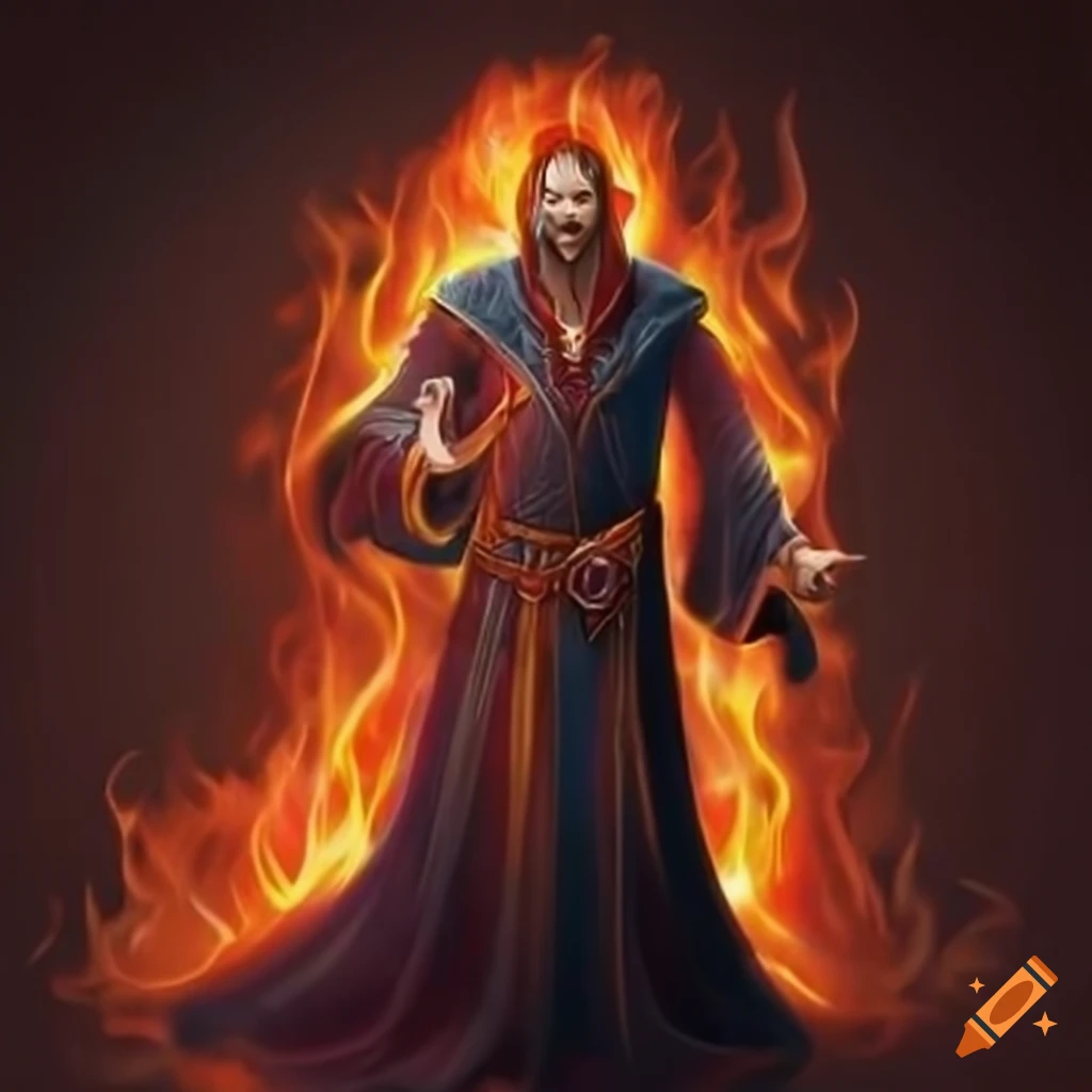 Image of a fantasy fire wizard