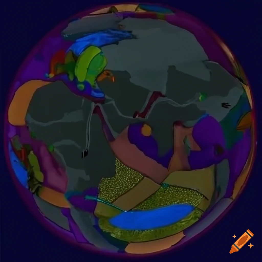 Concept art depicting virtual civilizations