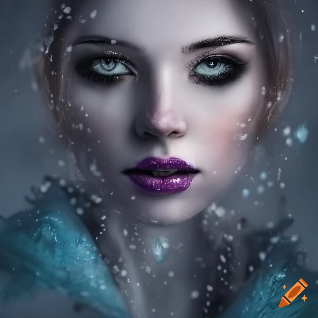 Retrato de mujer esquimal en el hielo