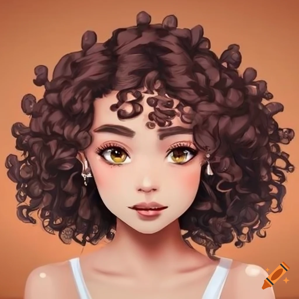 Hello kitty long black curly hair on Craiyon