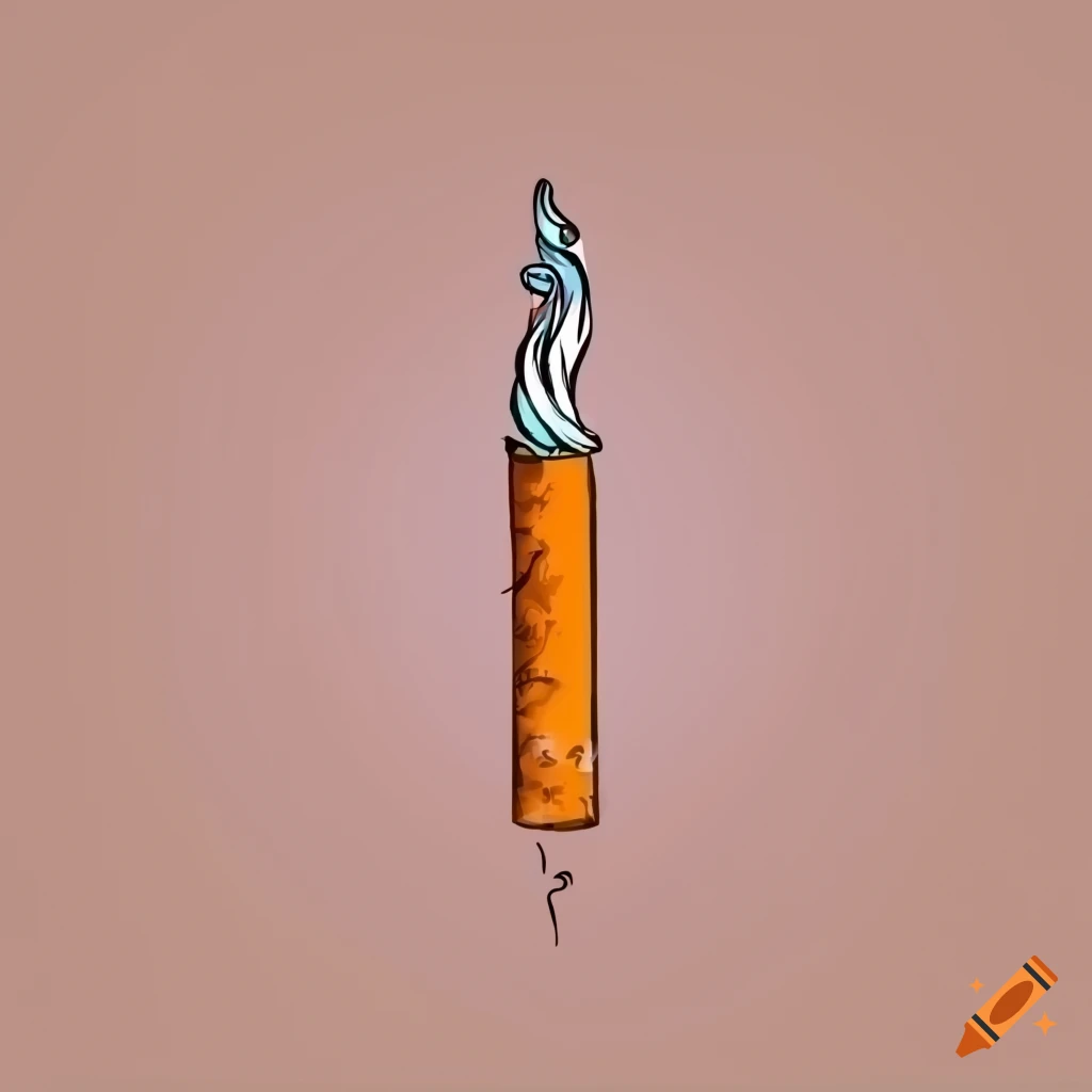 Minimalist line drawing of a cigarette on Craiyon