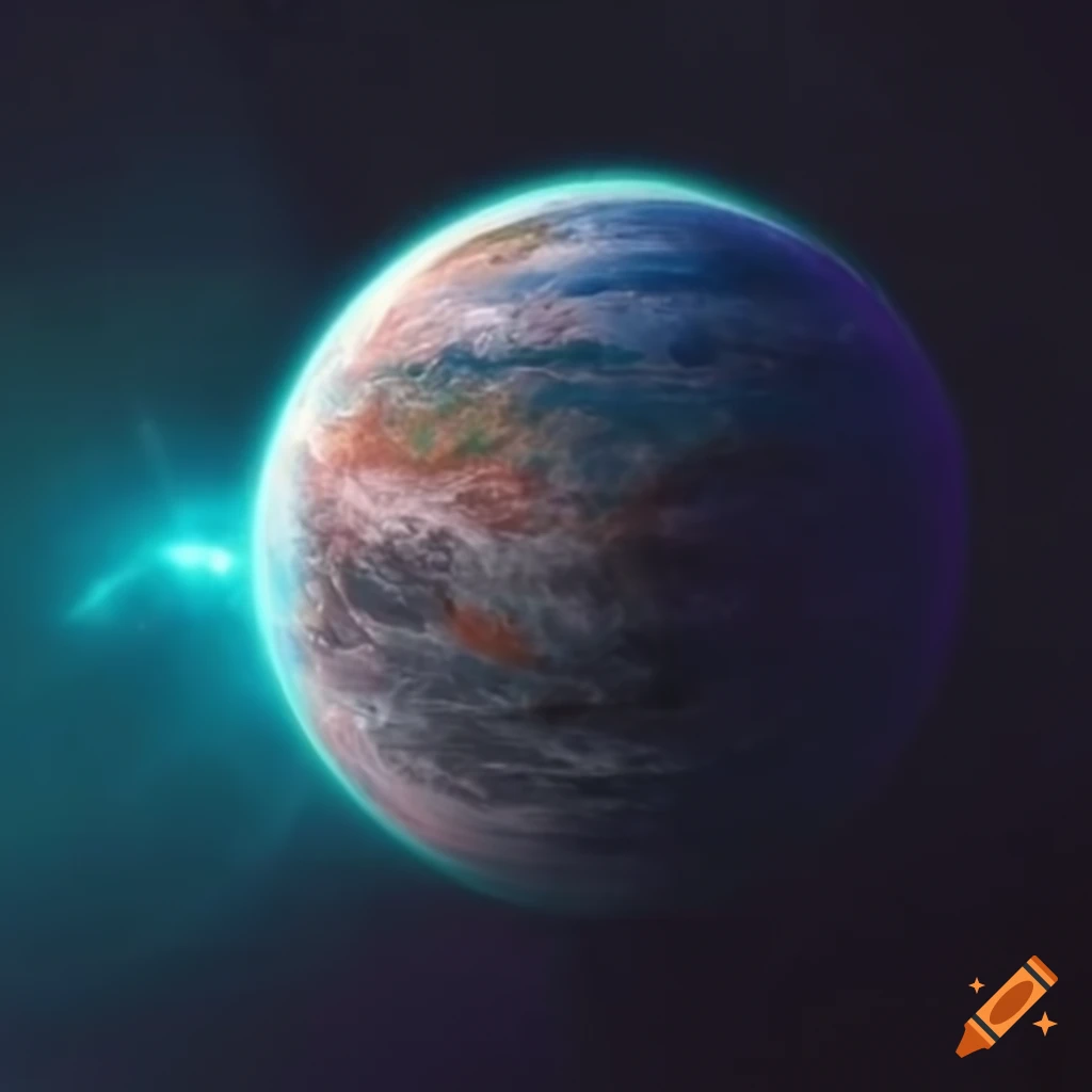 Animation of a green planet on Craiyon