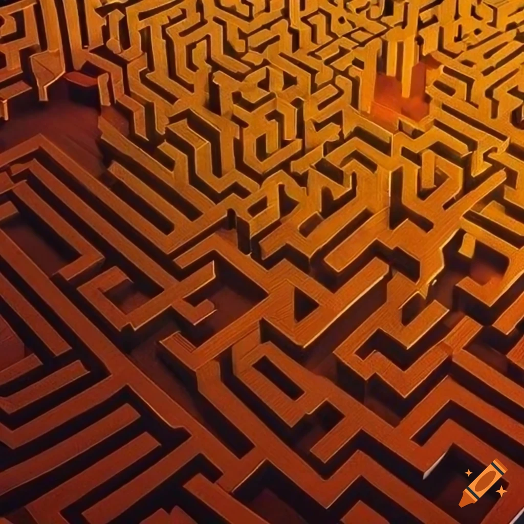 Pixel art of a maze on Craiyon