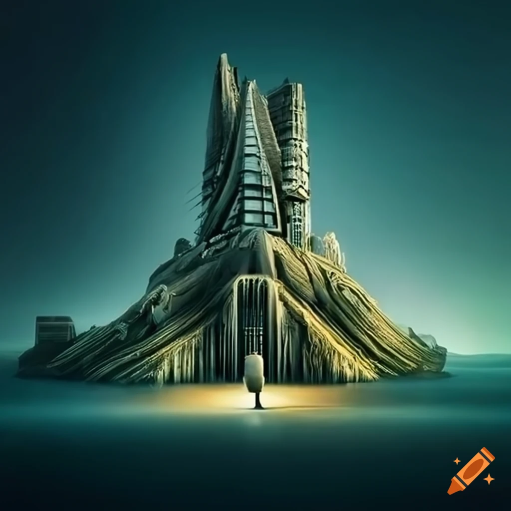 Surreal transformation of nature into buildings and machines
