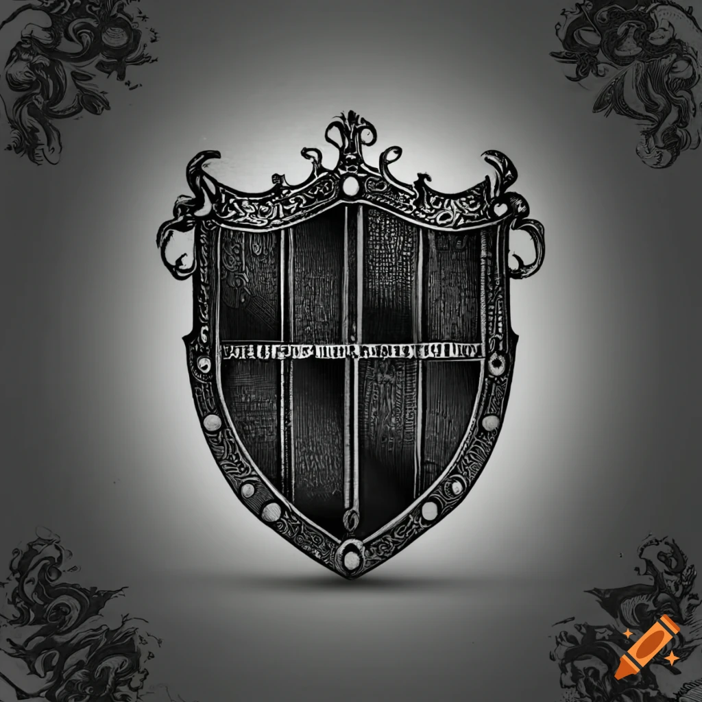 Heraldic shield divided into four fields