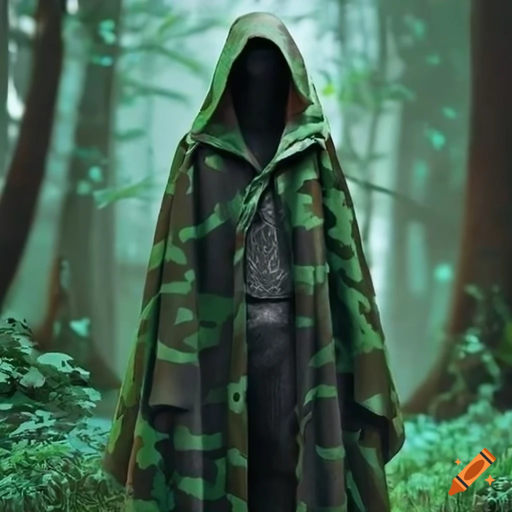Camouflage cloak for outdoor protection on Craiyon