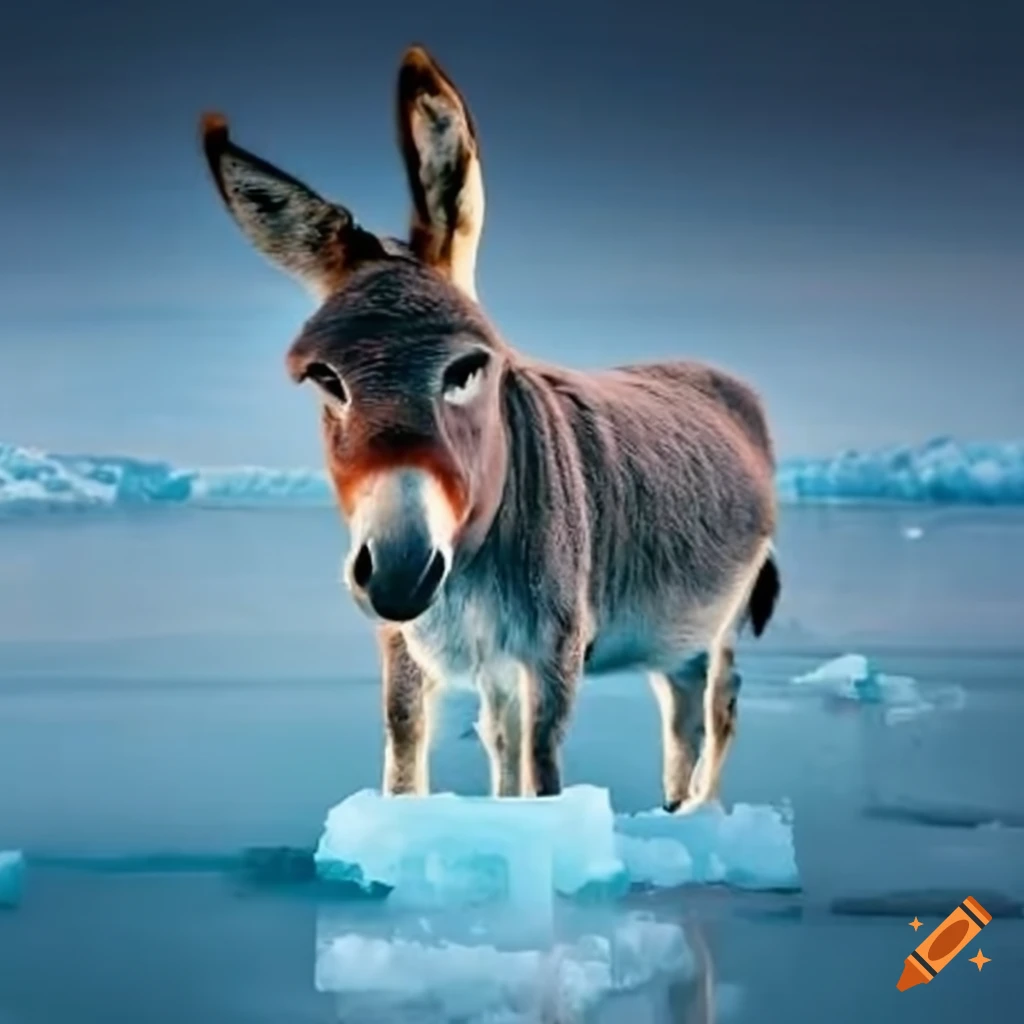 Donkey selling ice on Craiyon