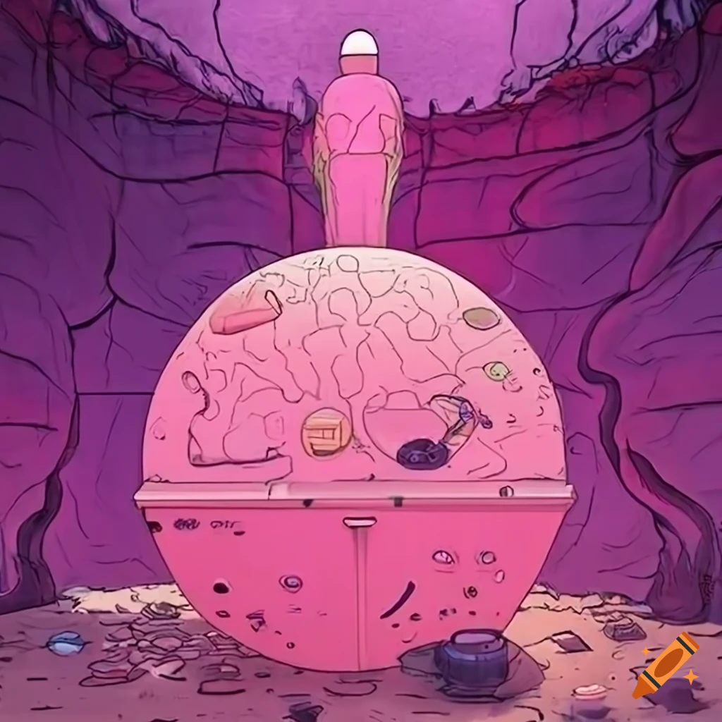 Pink bio machine artwork on Craiyon