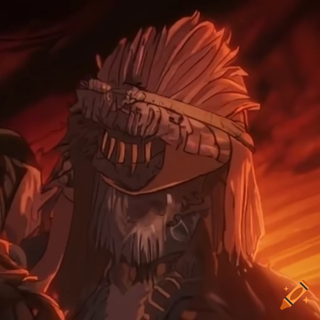 Anime ova poster featuring elden ring's general radahn on Craiyon