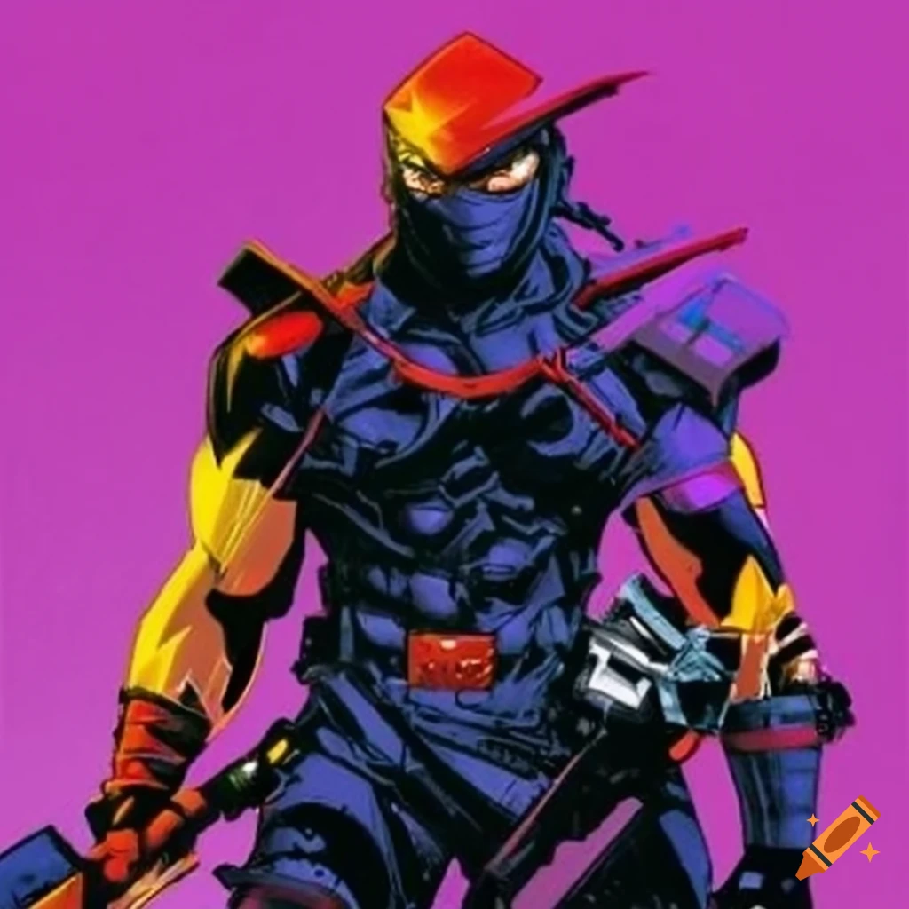 Cyberpunk ninja artwork in simon bisley's style