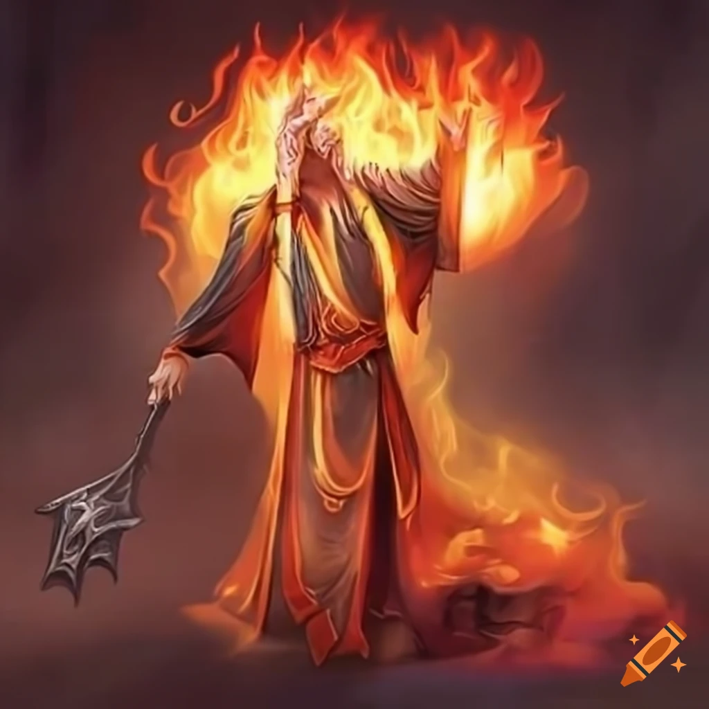Image of a flaming wizard sorcerer