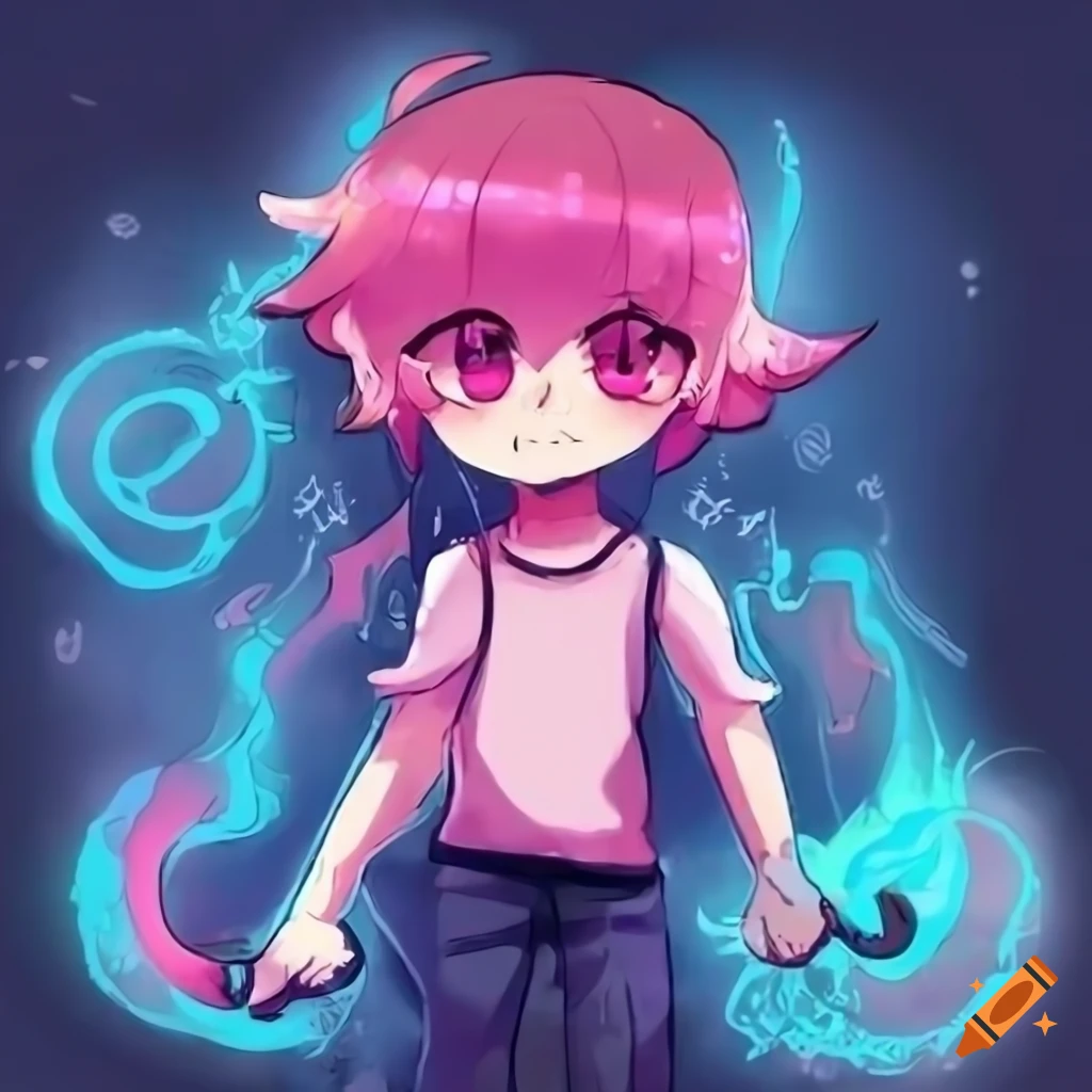 Chibi anime character from fnf boyfriend on Craiyon