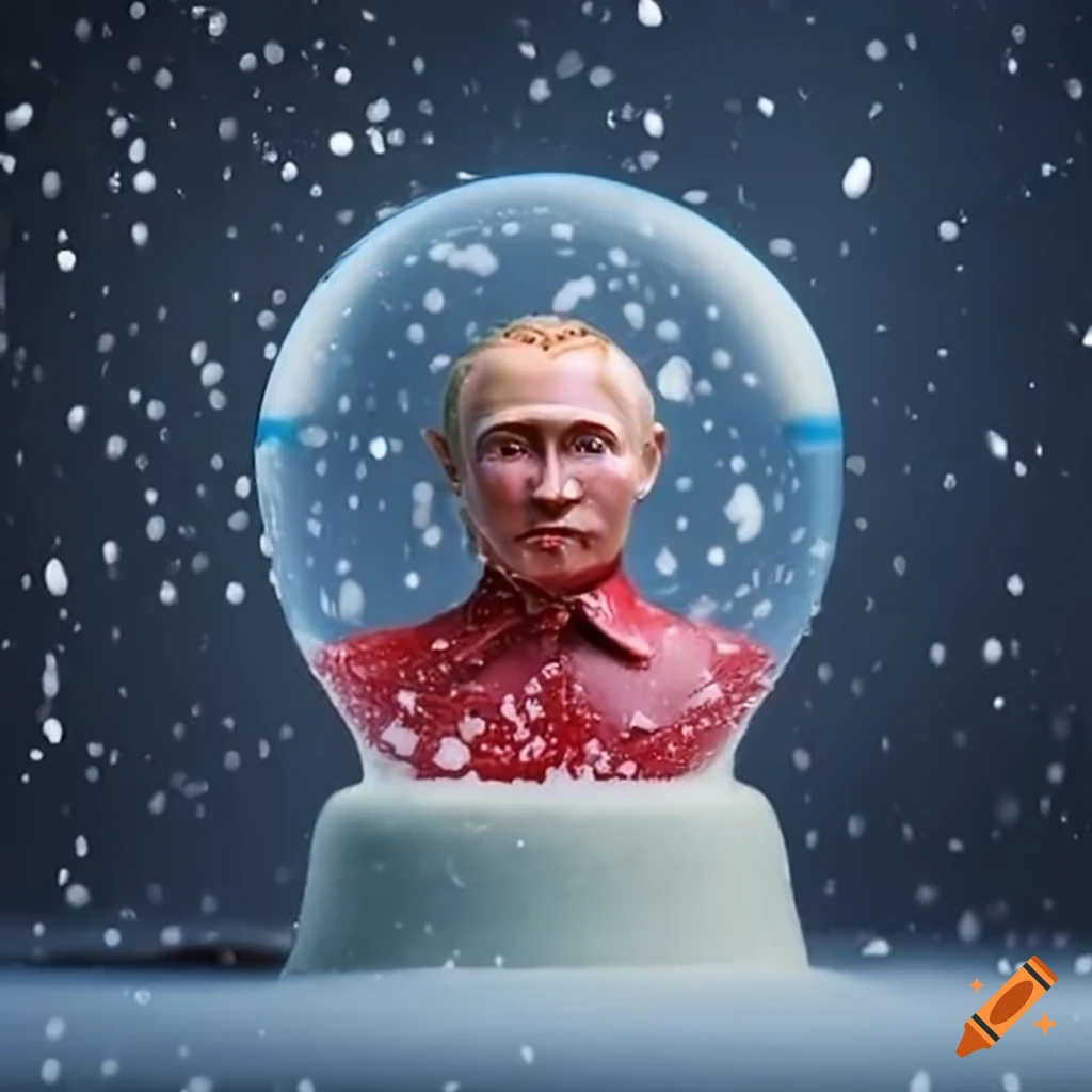 Snow globe with vladimir putin bust inside