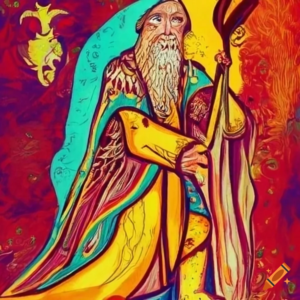 Enluminure style medieval wizard artwork on Craiyon
