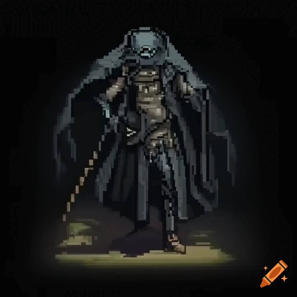 Pixel art of a preserved cadaver commander