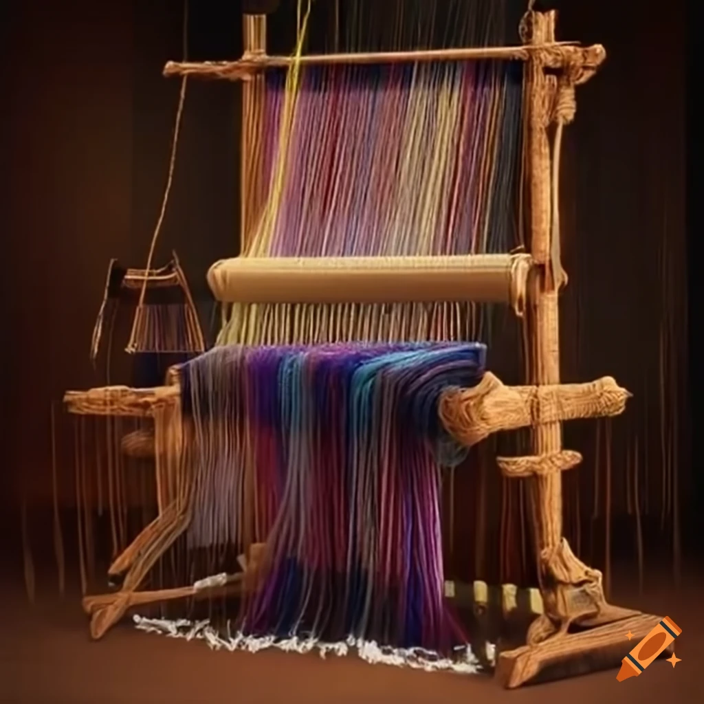 Image of a fantasy tailor weaving on a loom