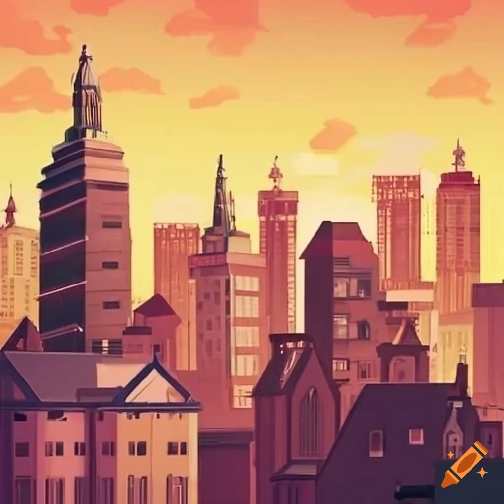 A view of a small cityscape on Craiyon