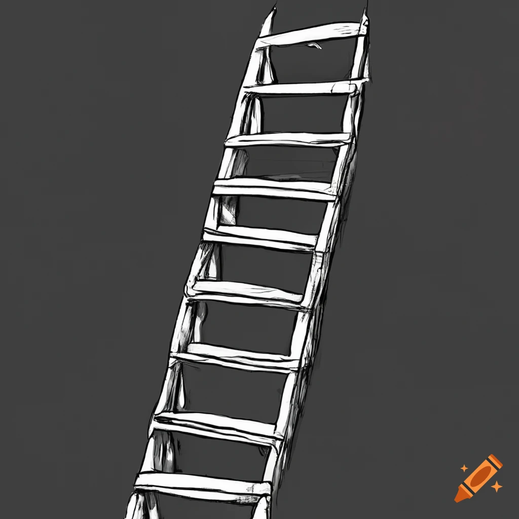 Charcoal drawing of a ladder on Craiyon