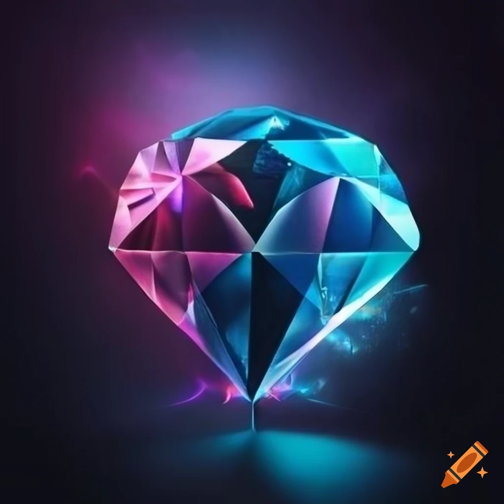 Blue diamond on black background on Craiyon