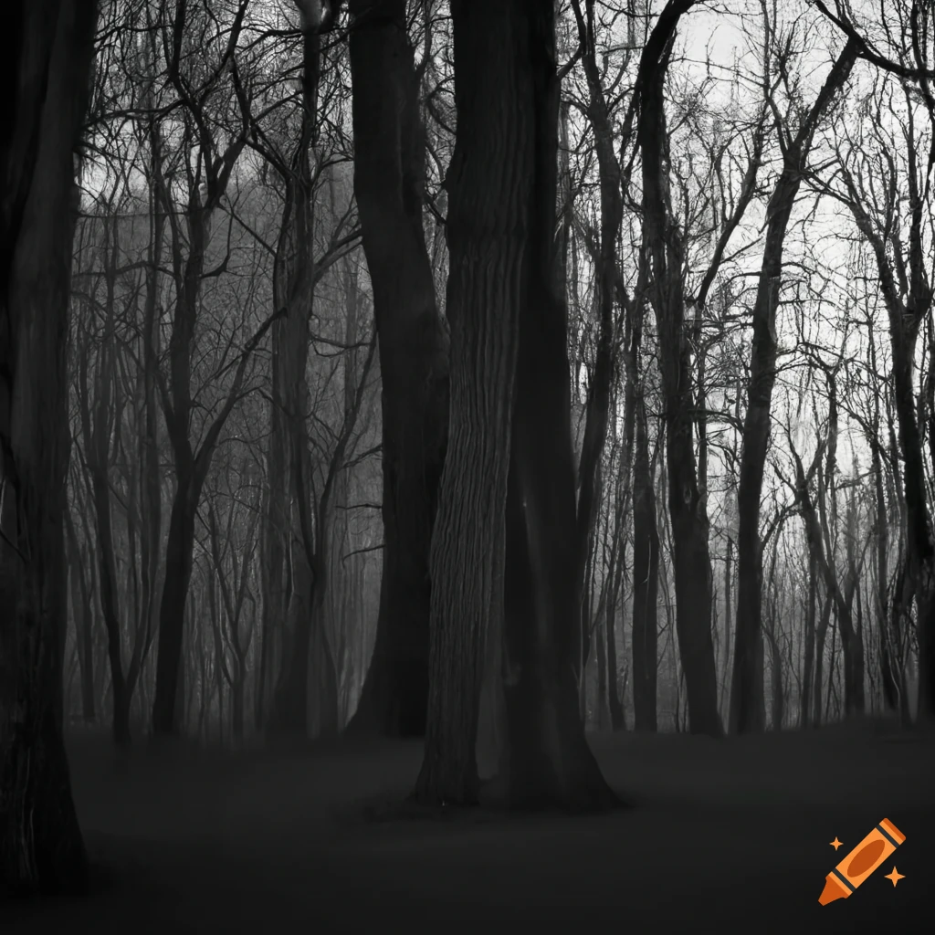 Silhouette of dark tree branches on Craiyon