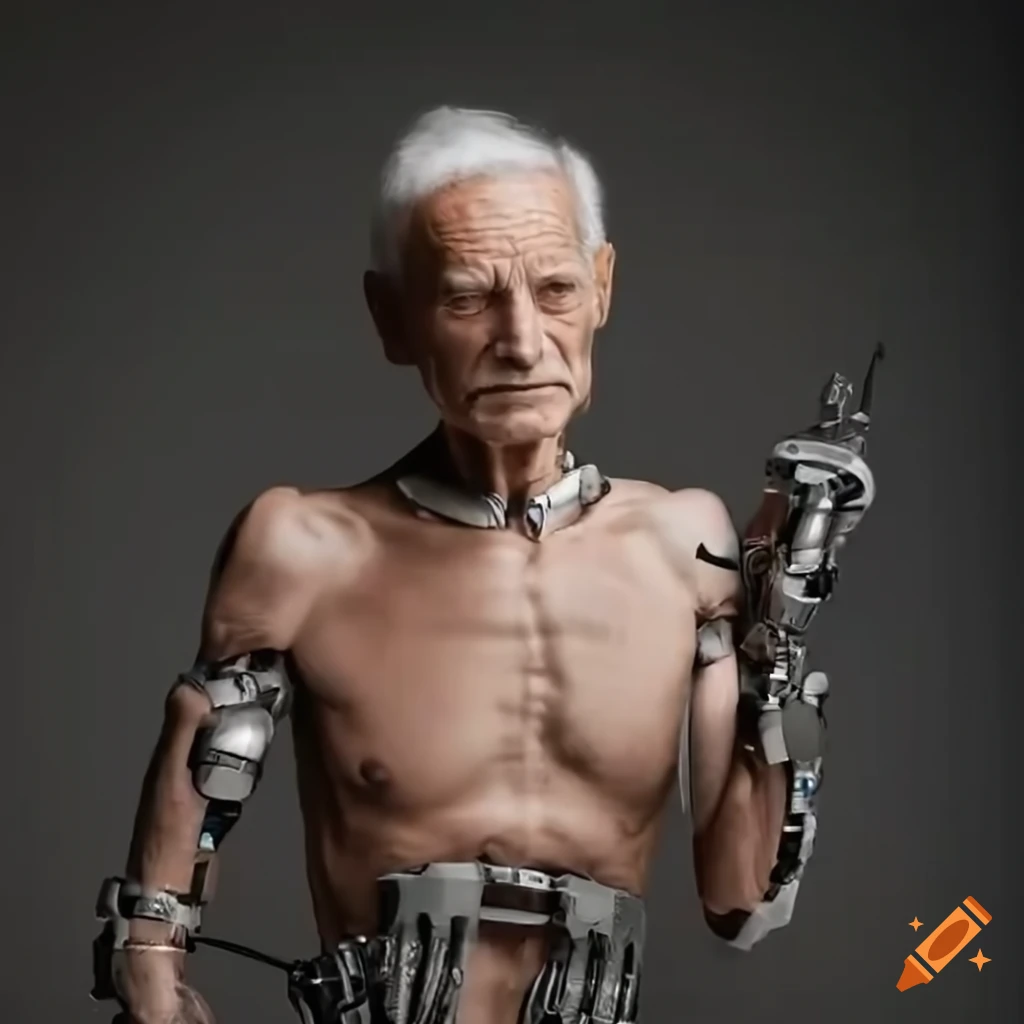Image of a futuristic cyborg with cybernetic arms on Craiyon