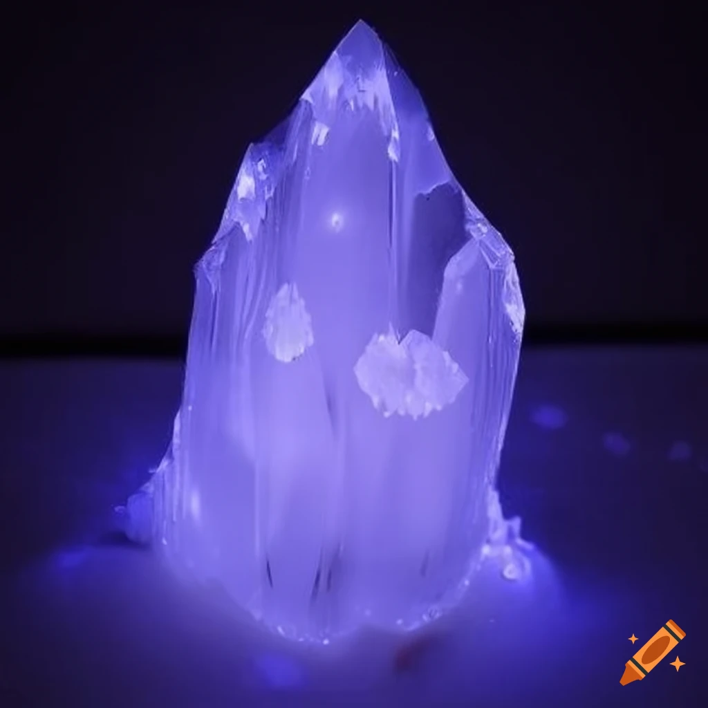 Image of a shiny white glowing crystal on Craiyon