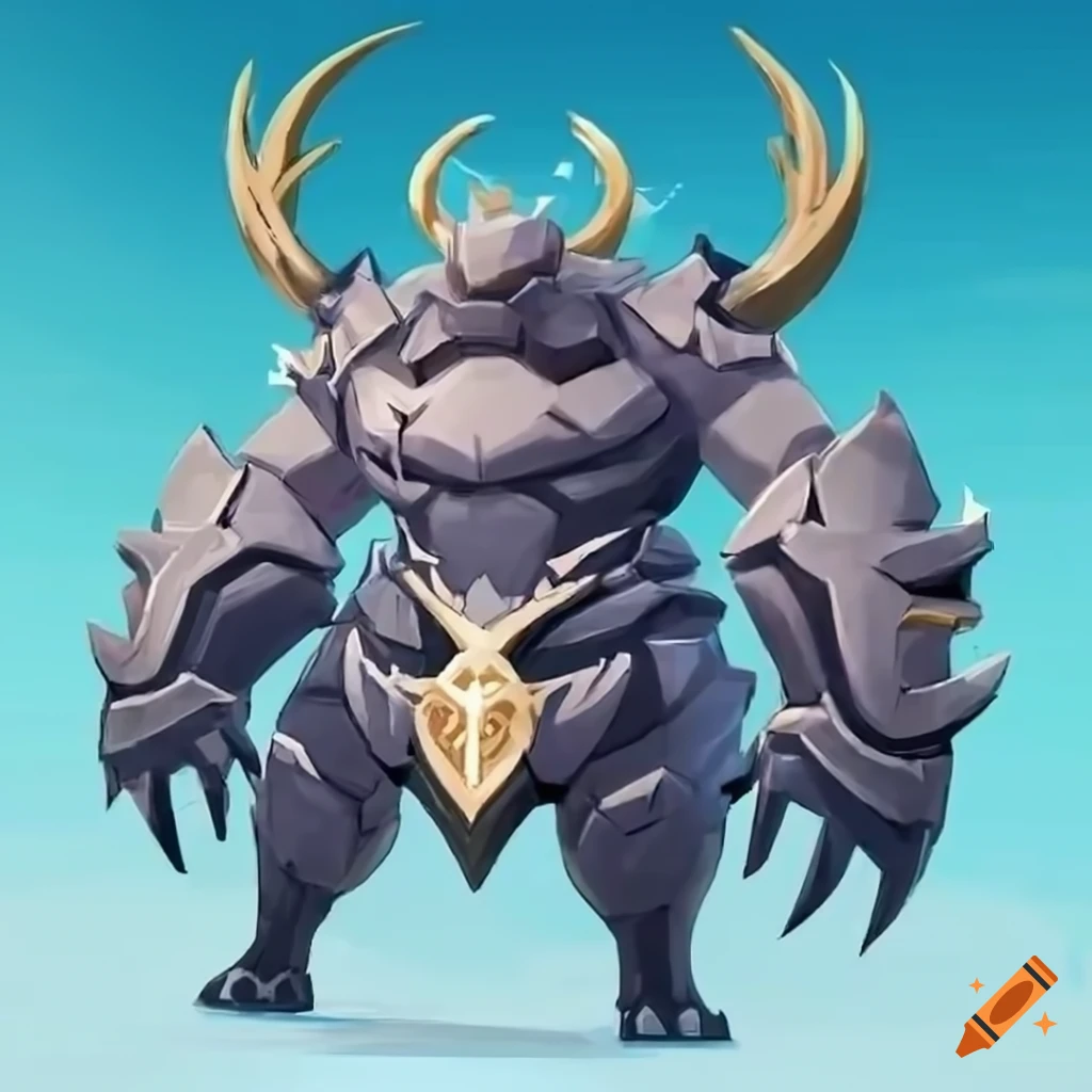 Image of an ancient golem archon character on Craiyon